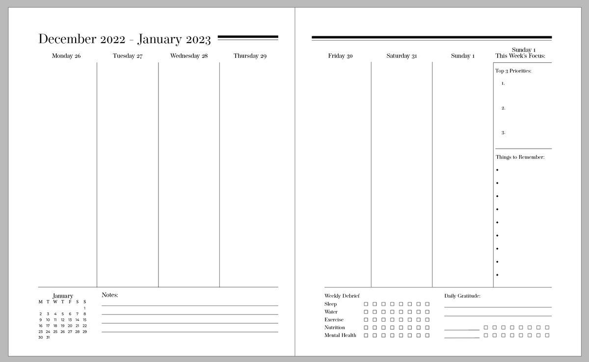 Black and White Striped Planner + Strategic Planning Session with Kell ...